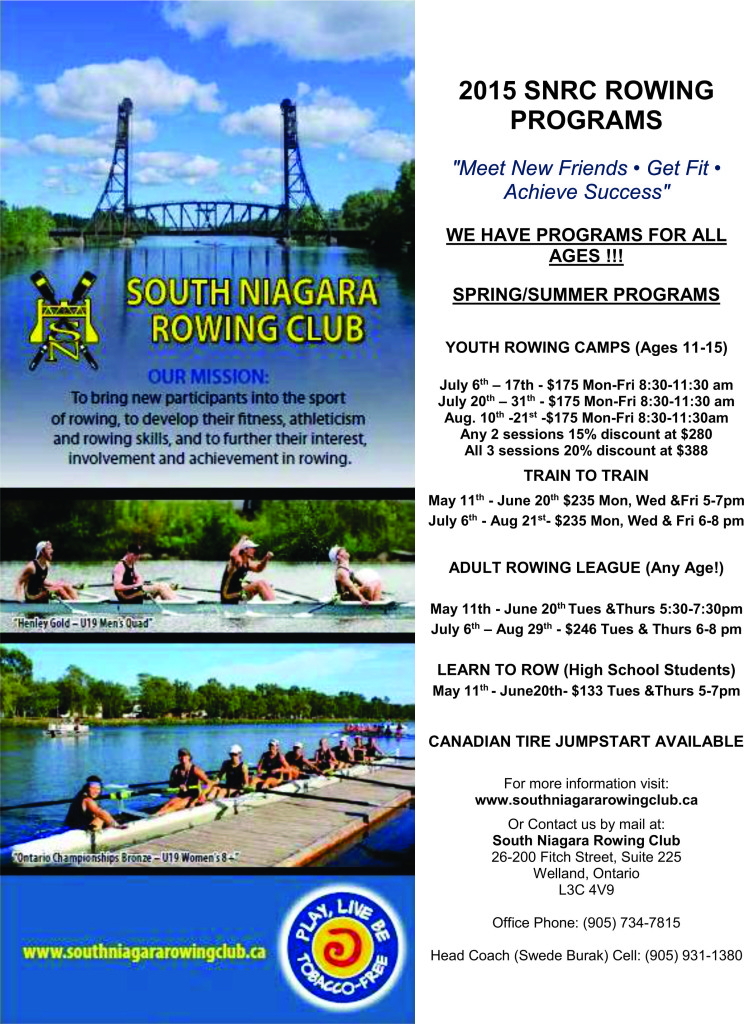 2015 Rowing Programs - South Niagara Rowing Club